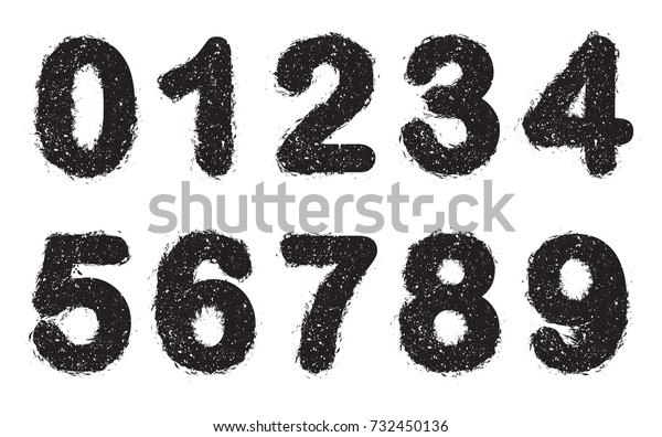 Set Grunge Numbersvector Distressed Numbers Stock Vector (Royalty Free ...