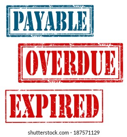 Set Grunge Rubber Stamps Text Payableoverdue Stock Vector (Royalty Free ...