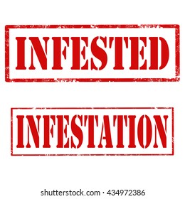 Set Grunge Rubber Stamps Text Infested Stock Vector (Royalty Free ...