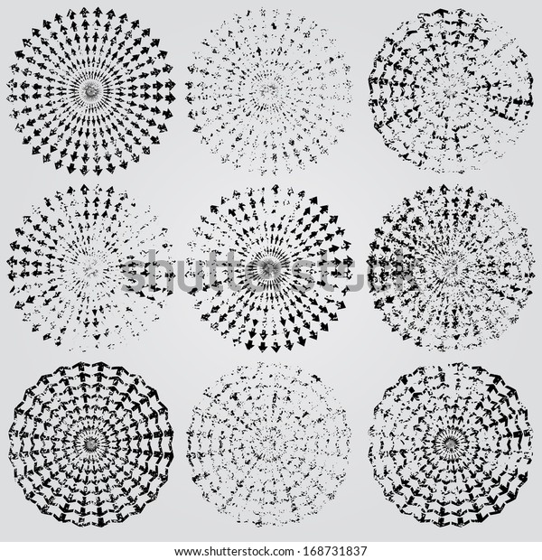 Set Grunge Spiral Background Stock Vector (Royalty Free) 168731837
