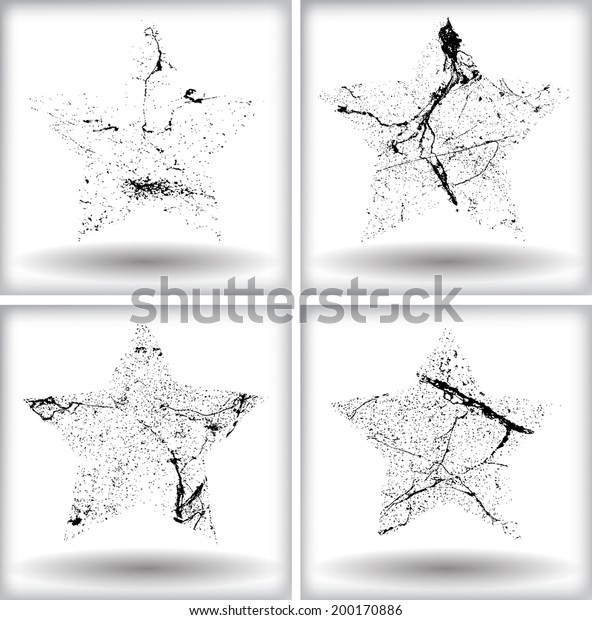 Set Grunge Stars Vector Illustration Stock Vector (Royalty Free ...