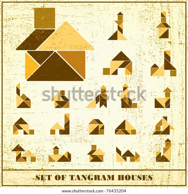 「Set Grunge Tangram Houses Vector Elements」のベクター画像素材（ロイヤリティフリー） 76435204