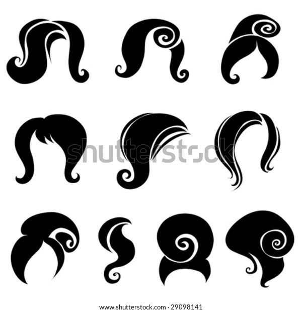 Set Hair Symbols Stock Vector (Royalty Free) 29098141