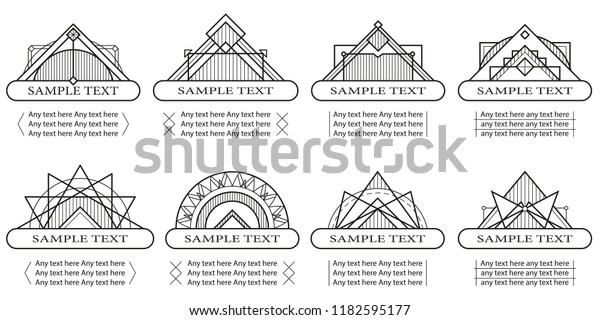 Set Halfround Ornaments Border Made Lines Stock Vector (Royalty Free ...