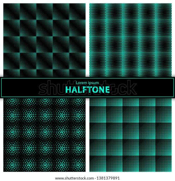 Set Halftone Background Halftone Texture Stock Vector (Royalty Free ...
