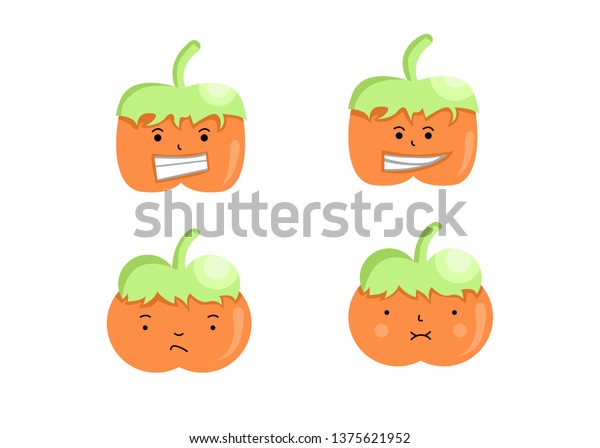 Set Halloween Pumpkins Funny Faces Autumn Stock Vector (Royalty Free ...