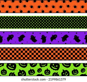 Set Halloween Seamless Ribbons Templates Stock Vector (Royalty Free ...