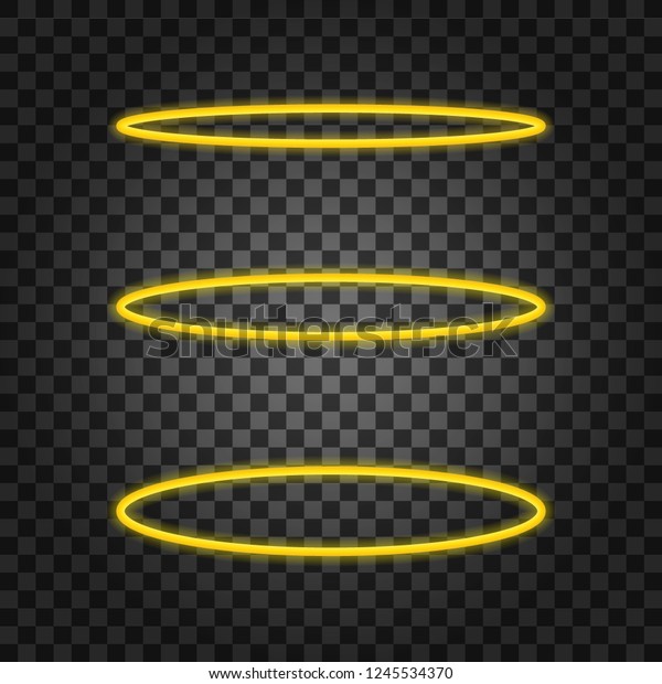 Set Halo Angel Ring Holy Golden Stock Vector (Royalty Free) 1245534370 ...