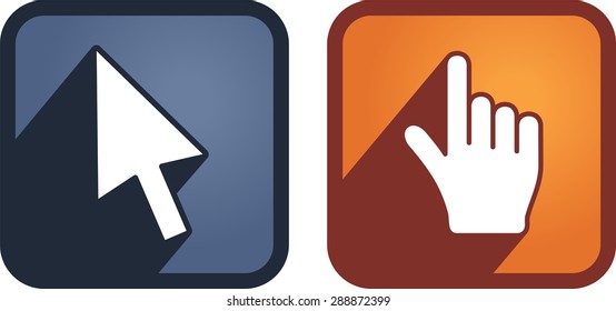 Set Hand Arrow Cursors Vector Illustration 스톡 벡터(로열티 프리) 289252616 ...