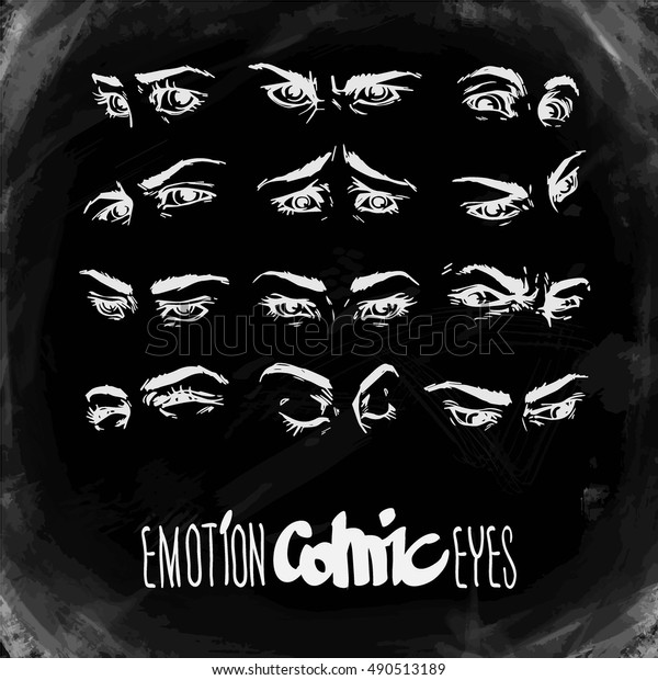 Set Hand Draw Human Eyes Comic Stock Vector (Royalty Free) 490513189 ...
