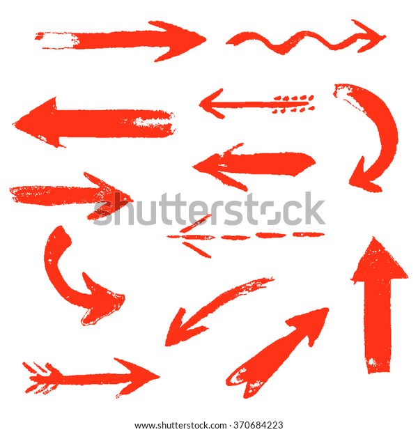 Set Hand Drawing Comic Red Arrows Stock Vector (Royalty Free) 370684223 ...