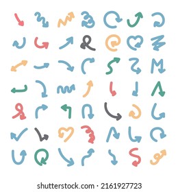 Set Hand Drawn Arrow Icons Bright Stock Vector (Royalty Free ...