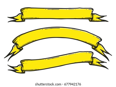 Set Hand Drawn Banner Vector Illustration Stock Vector (Royalty Free ...