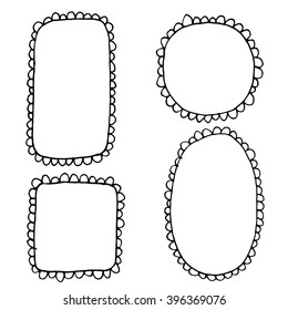 Set Hand Drawn Black Doodle Frames Stock Vector (Royalty Free ...