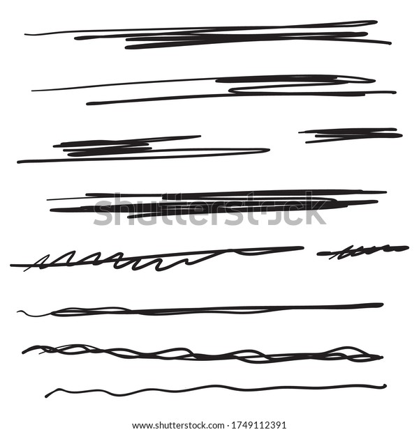 Set Hand Drawn Black Lines Vector Stock Vector (Royalty Free ...