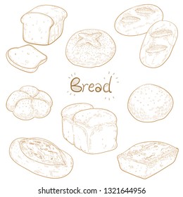 Set Hand Drawn Bread Stock Vector (Royalty Free) 1321644956 | Shutterstock