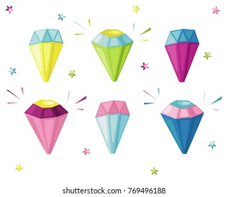 Vector Set Stickers Diamond Badges Different Stock Vector (Royalty Free ...