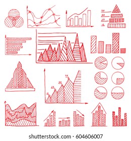 Set Hand Drawn Charts Diagram Graphic Stock Vector (Royalty Free ...