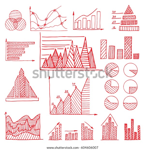 Set Hand Drawn Charts Diagram Graphic Stock Vector (Royalty Free ...