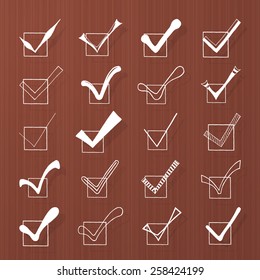 Set Hand Drawn Check Marks On Stock Vector (Royalty Free) 258424199 ...
