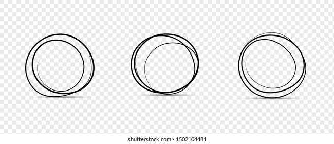 Set Hand Drawn Circles Design Elements Stock Vector (Royalty Free) 1502104481 | Shutterstock