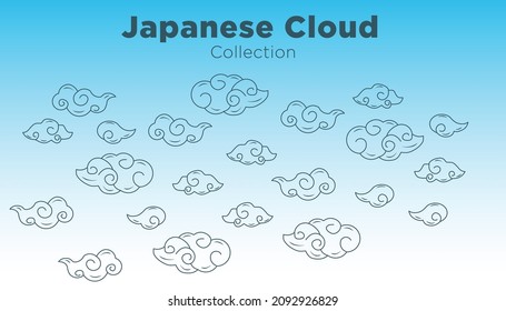 Set Hand Drawn Cloud Japanese Collection Stock Vector (Royalty Free ...