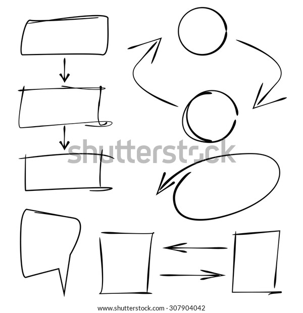 Set Hand Drawn Diagram Highlighter Elements Stock Vector (Royalty Free ...