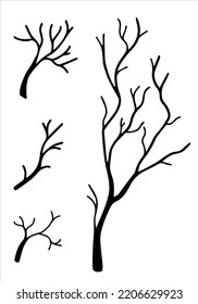 Set Hand Drawn Doodle Branches Vector Stock Vector (Royalty Free ...