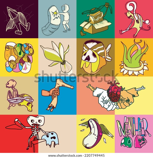 Set Hand Drawn Doodle English Common Stock Vector (Royalty Free ...