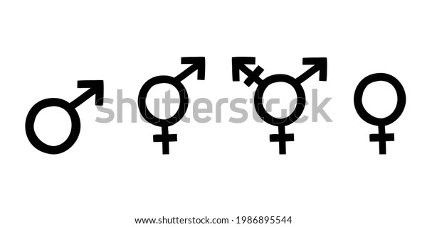 Set Hand Drawn Gender Signs Male Stock Vector (Royalty Free) 1986895544 ...