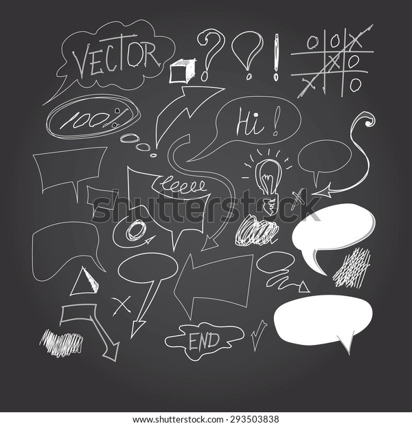 Set Hand Drawn Graphic Signs Pencil Stock Vector (Royalty Free ...