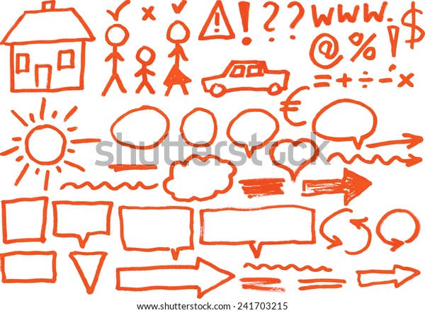 Set Hand Drawn Graphic Symbols Design Stock Vector (Royalty Free ...