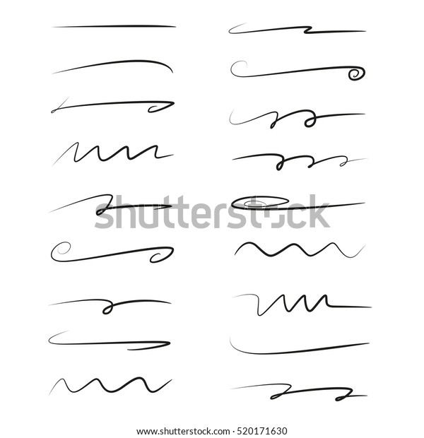 Set Hand Drawn Grunge Brush Scribble Stock Vector (Royalty Free ...