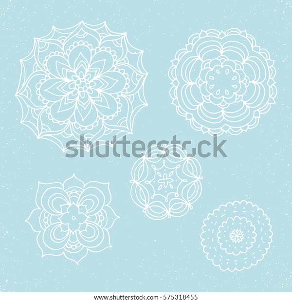 Set Hand Drawn Lace Doilies Vintage Stock Vector (Royalty Free ...