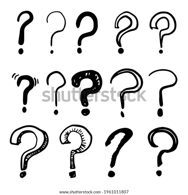 Set Hand Drawn Question Marks Doodle Stock Vector (Royalty Free ...