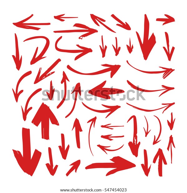 Set Hand Drawn Red Paint Object Stock Vector (Royalty Free) 547454023 ...