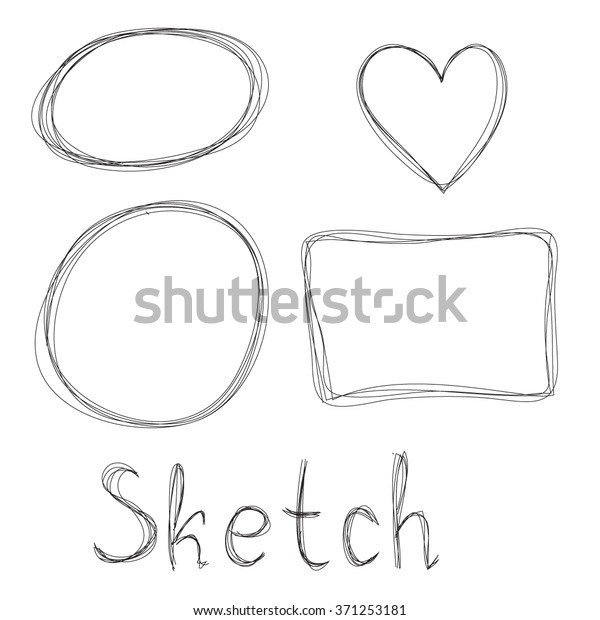 Set Hand Drawn Sketch Bubbles Vector Stock Vector (Royalty Free ...