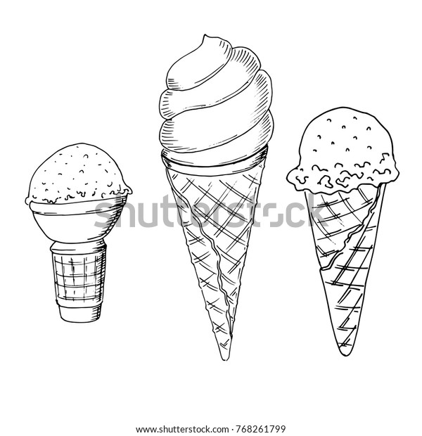 Set Hand Drawn Sketch Style Ice Stock Vector (Royalty Free) 768261799 ...