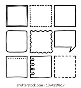 Set Hand Drawn Sketched Square Frames Stock Vector (Royalty Free ...