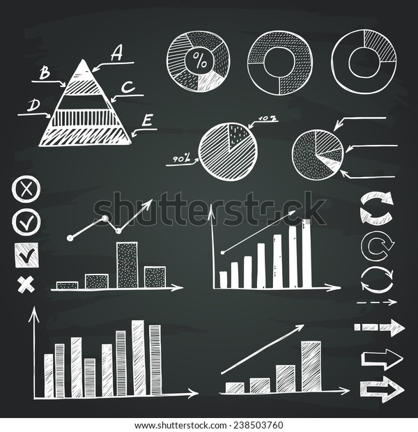 Set Hand Drawn Sketchy Charts Diagrams Stock Vector (Royalty Free ...