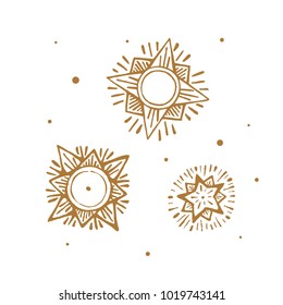 Set Hand Drawn Stars Rays Vector Stock Vector (Royalty Free) 1019743141 ...