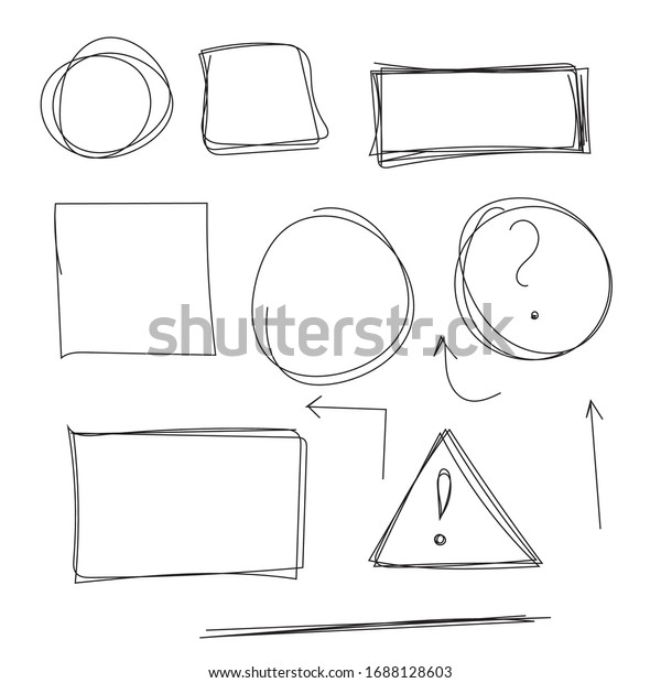 Set Hand Drawn Text Box Frames Stock Vector (Royalty Free) 1688128603 ...