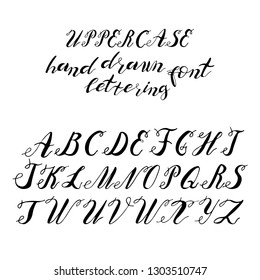 Set Hand Drawn Typeface Handwritten Characters Stock Vector (Royalty ...