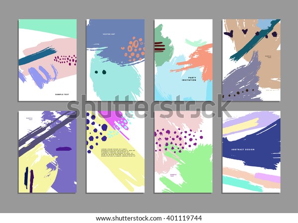 Set Hand Drawn Universal Cards Design Stock Vector (Royalty Free ...