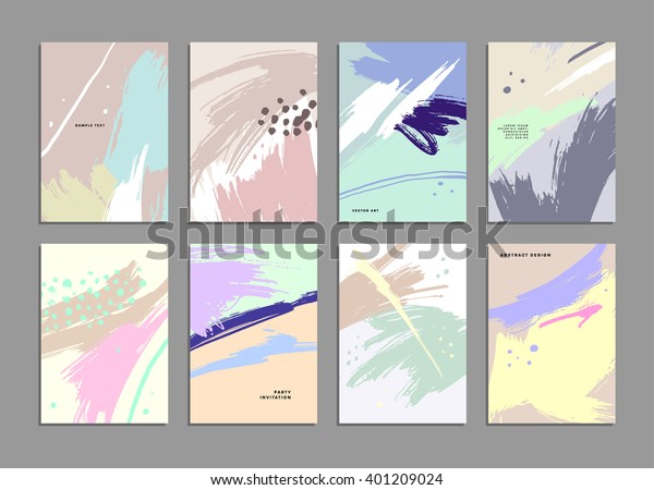Set Hand Drawn Universal Cards Design Stock Vector (Royalty Free ...