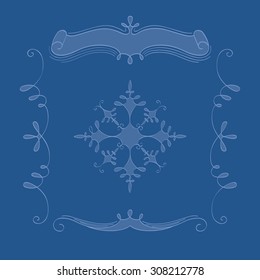 Set Hand Drawn Vignettes Light Blue Stock Vector (Royalty Free ...