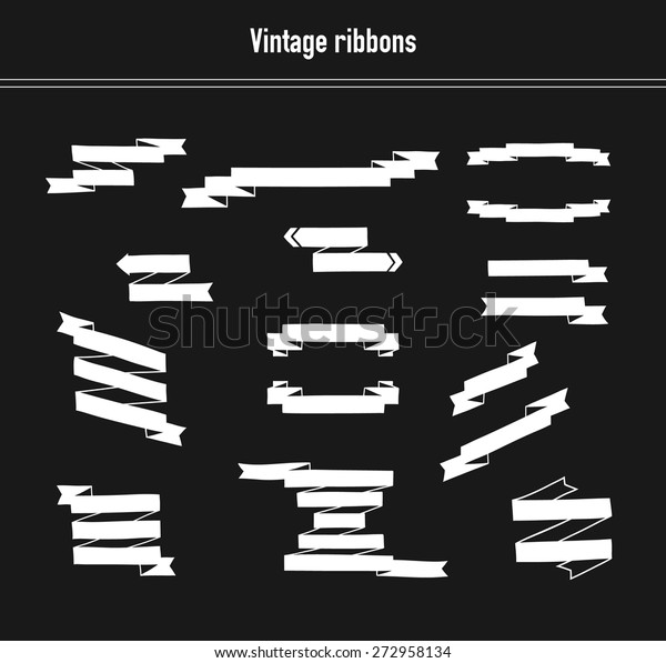 Set Hand Drawn Vintage Ribbons Menu Stock Vector (Royalty Free ...