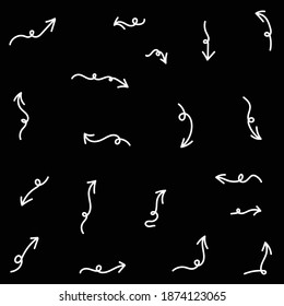 Set Hand Drawn White Arrow Collection Stock Vector (Royalty Free ...