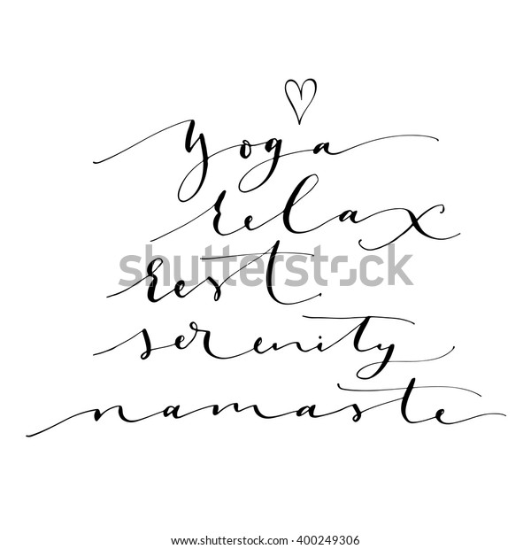 Set Hand Drawn Yoga Words Yoga Stock Vector (Royalty Free) 400249306 ...