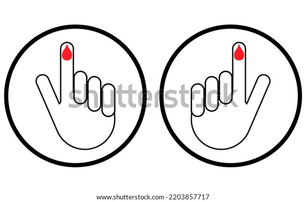 Set Hand Finger Drop Blood Icon Stock Vector (Royalty Free) 2203857717 ...